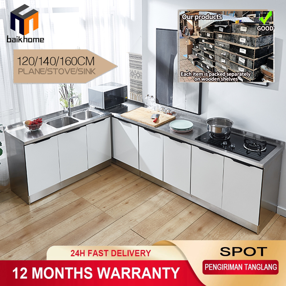 Jual Kitchen Storage Cabinet Sets Stainless Steel Base Simple Cabinet ...