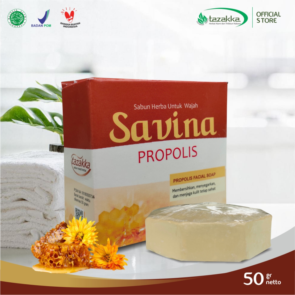 Jual Sabun Wajah Savina Oryginal Propolis plus kolagen Tazakka | Shopee ...