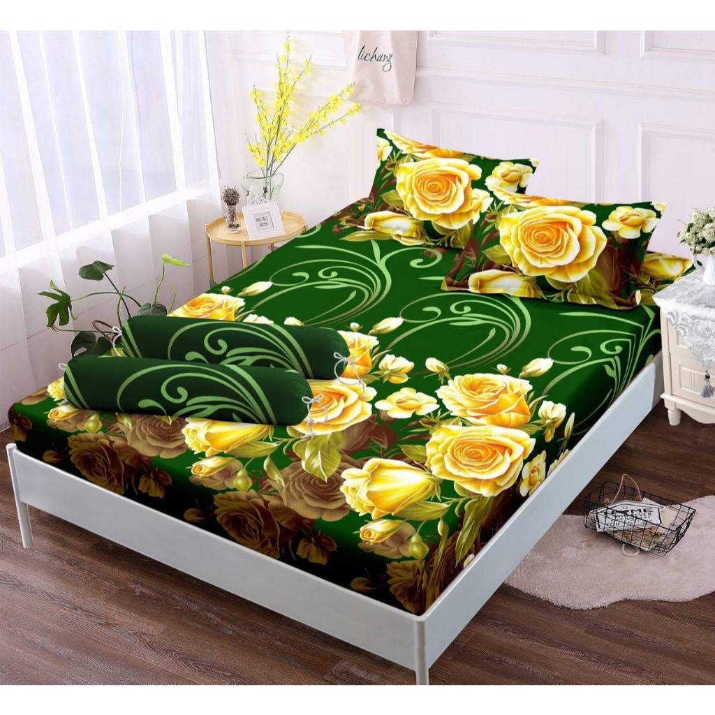 Jual PROMO sprei Premium Motif bunga 3D vintage aesthetic ukuran king ...
