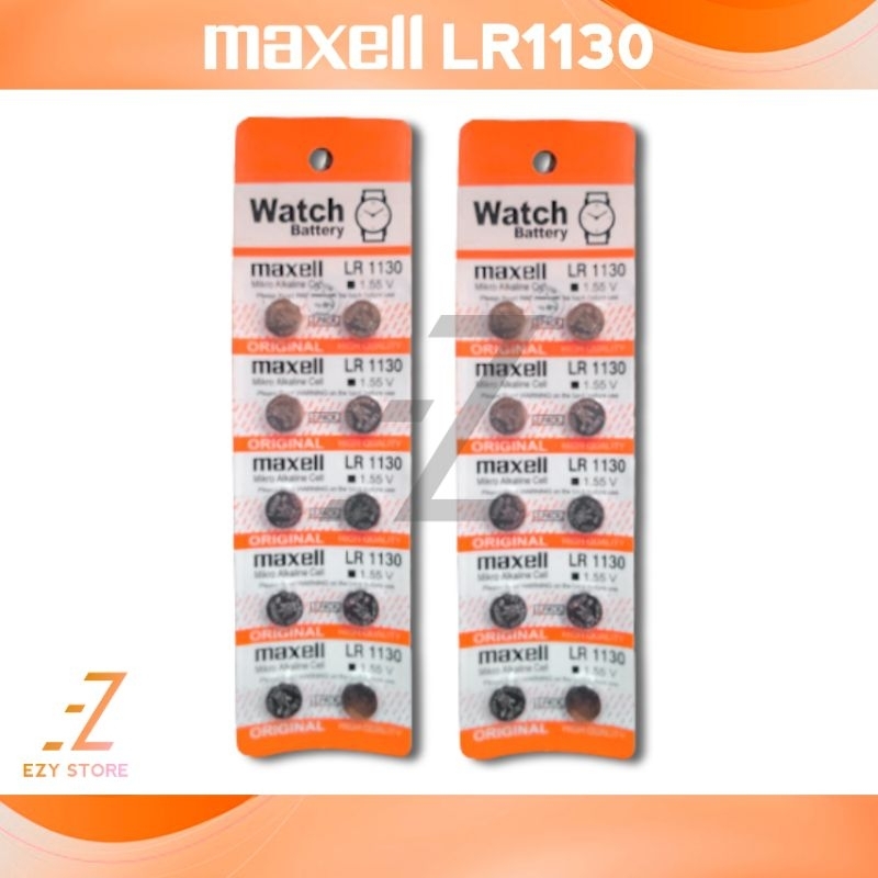 Jual Baterai Maxell LR1130 AG10 L1131F Batrai LR 1130 Isi 10 Pcs Perlembar | Shopee Indonesia
