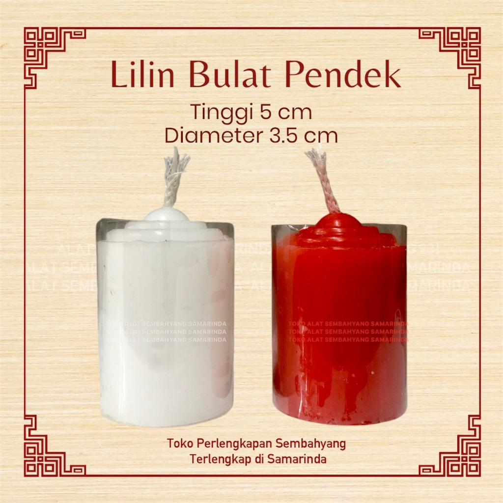 Jual Lilin Bulat Pendek Warna Putih / Merah Isi 12 Buah / Doa ...