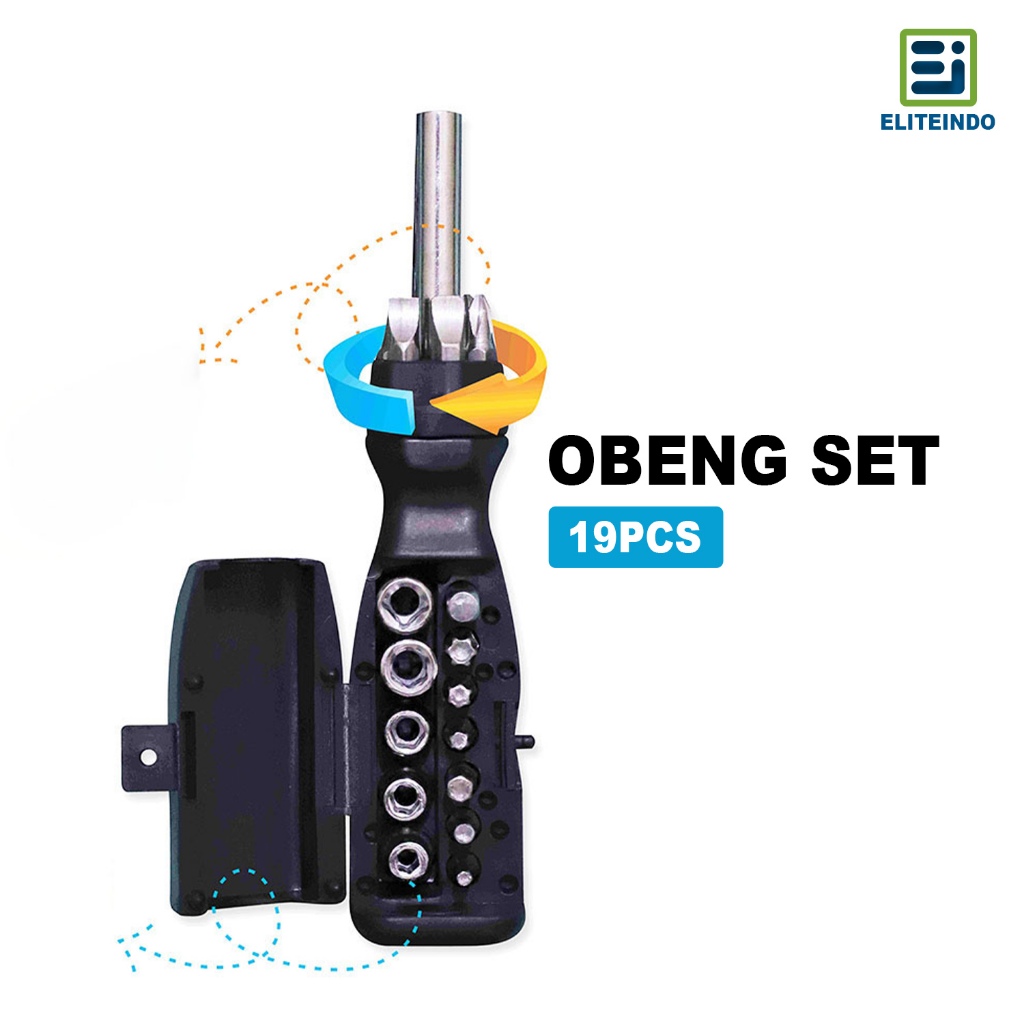Jual ELITEINDO Obeng Set Lengkap 19 in 1 Plus Min Impact Multifungsi ...