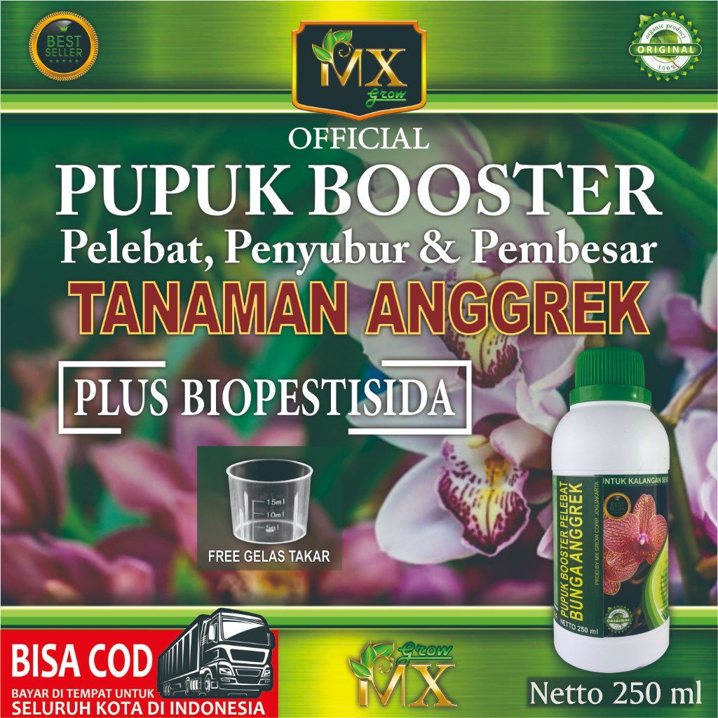 Jual Pupuk Organik Cair Pelebat Penyubur Pembesar Tanaman Anggrek 250 ml / Booster Tanaman ...