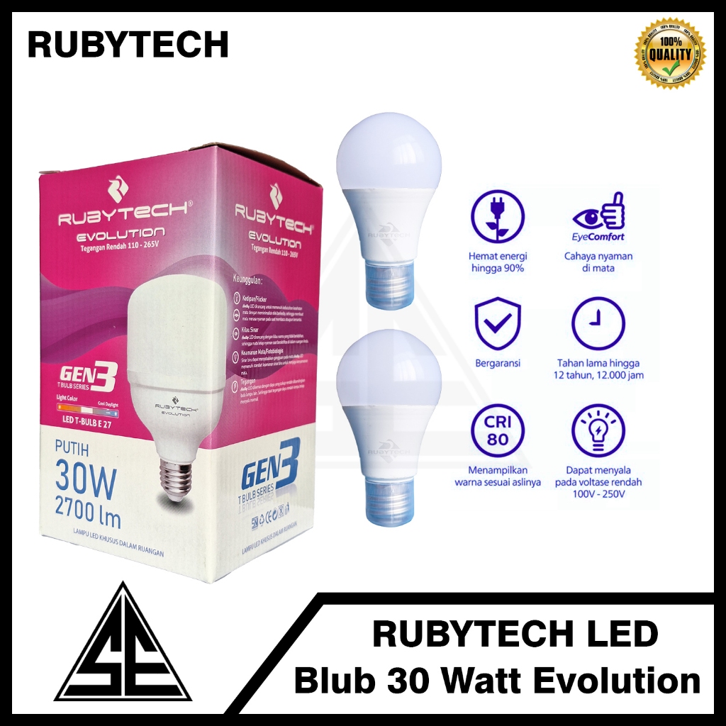 Jual LAMPU LED RUBYTECH 30 Watt Evolution | Shopee Indonesia