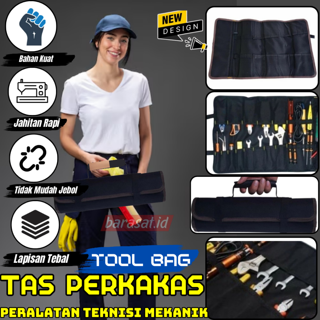 Jual Tool Bag Tukang bangunan Tas Perkakas Jahitan Rapi apisan Tebal ...