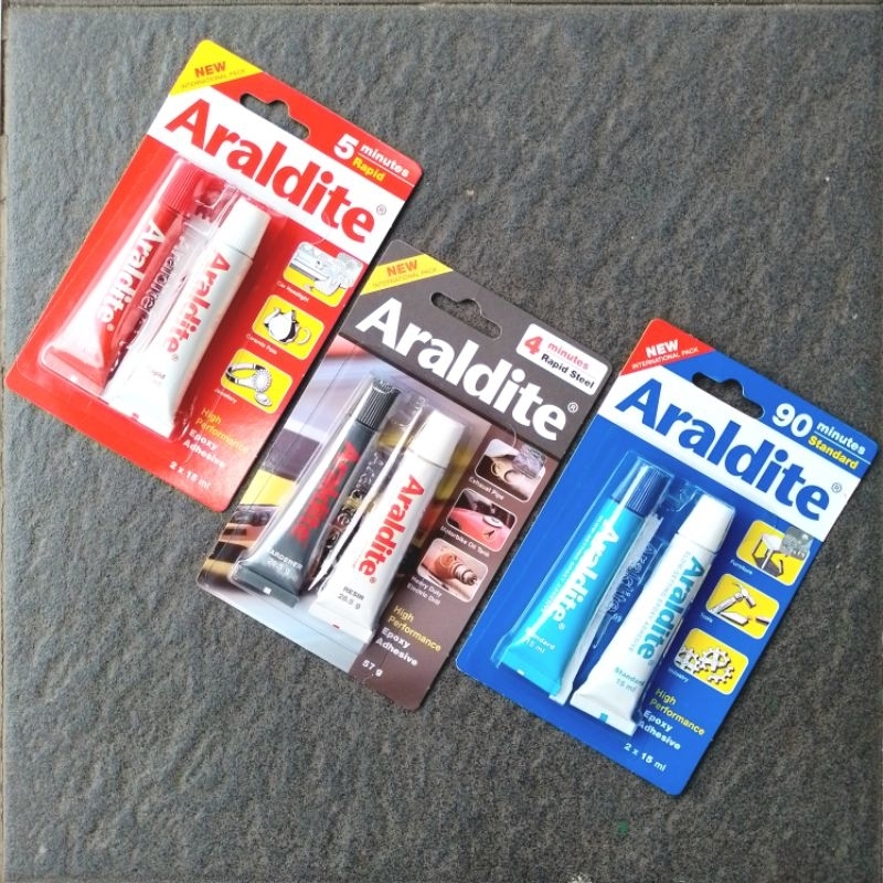 Jual Lem Perekat Epoxy Glue Expoxy Adhesive Araldite 15 Ml ( Set ...