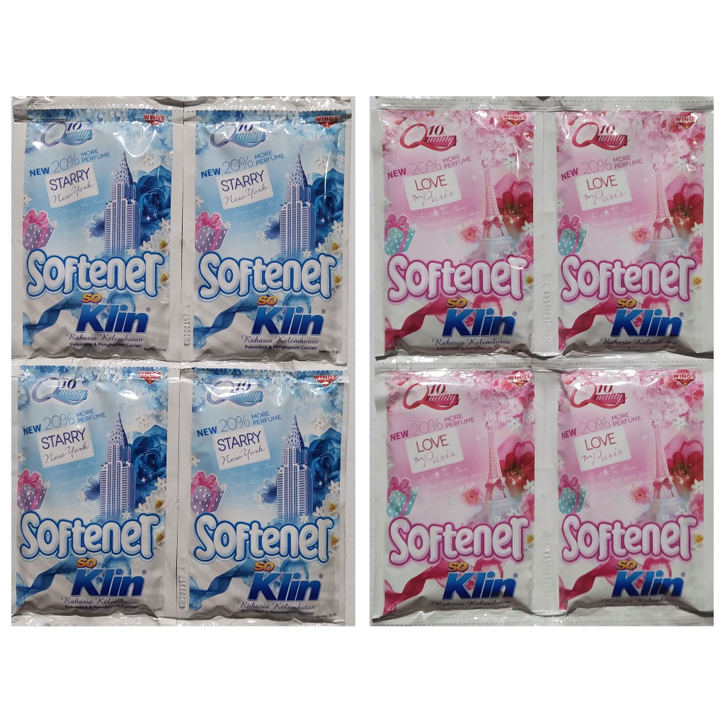 Jual 1 Renceng Softener Soklin Pewangi Pakaian isi 6 sachet x 70 ML ...