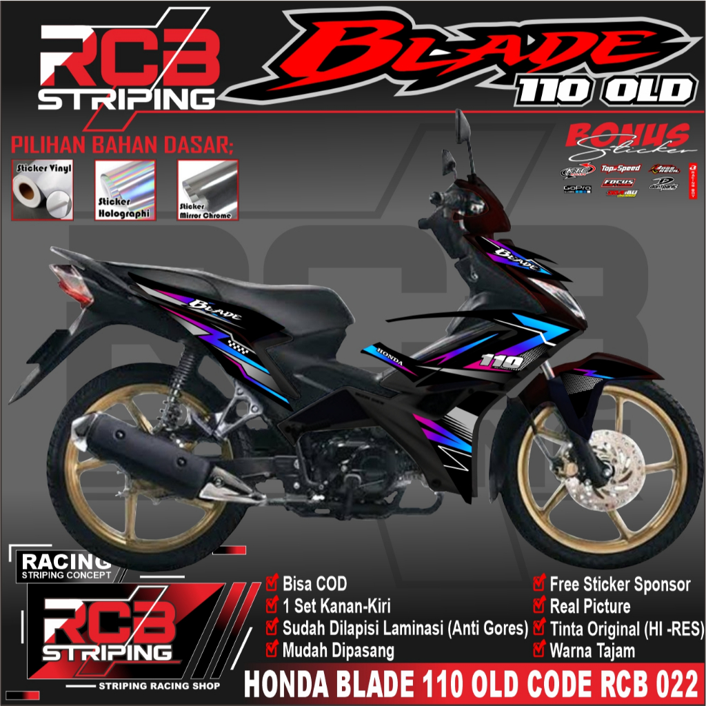 Jual STRIPING VARIASI HONDA BLADE 110 / STICKER LIST MOTOR BLADE 110 ...