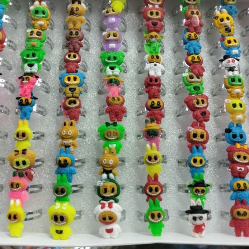Jual Cincin Ring Anak Karakter Labubu/ Cincin Anak Labubu (100pcs ...