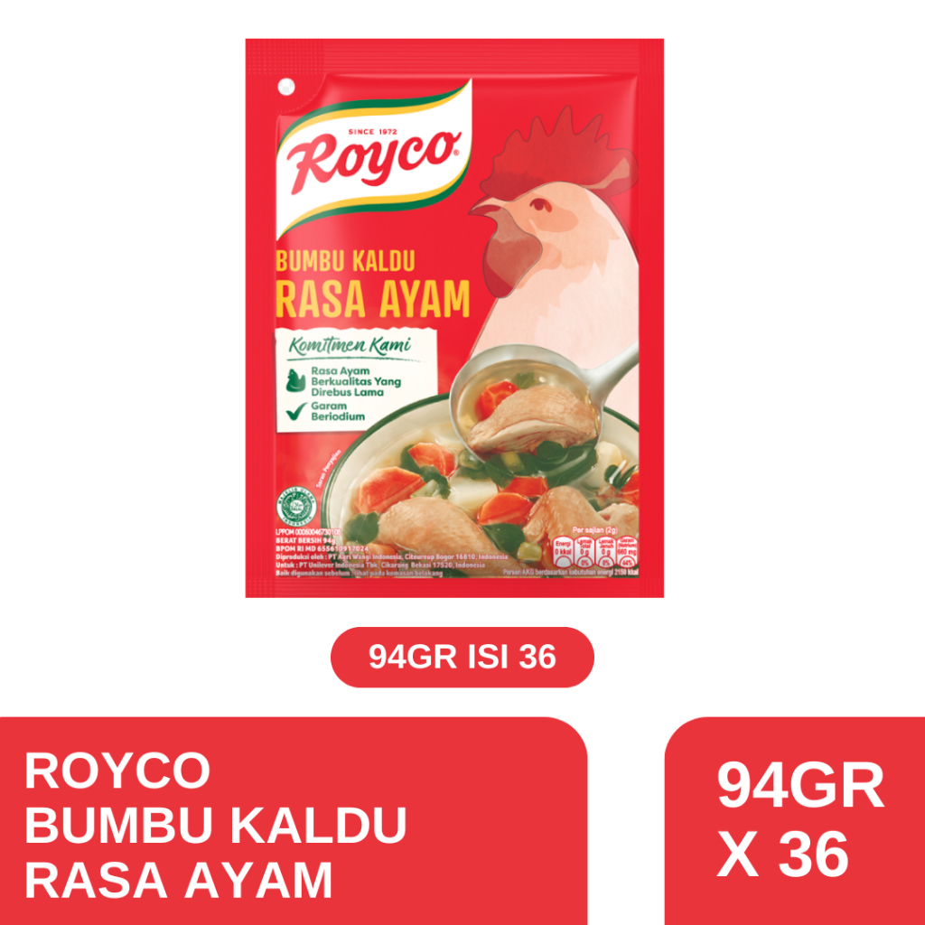 Jual Royco Penyedap Bumbu Kaldu Ayam 94g (Isi 36) | Shopee Indonesia