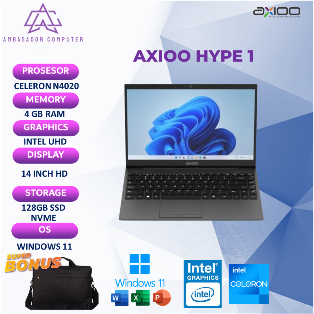 Jual Axioo Hype 1 Procesor N4020 4Gb 128Gb Windows 11 HD | Shopee Indonesia