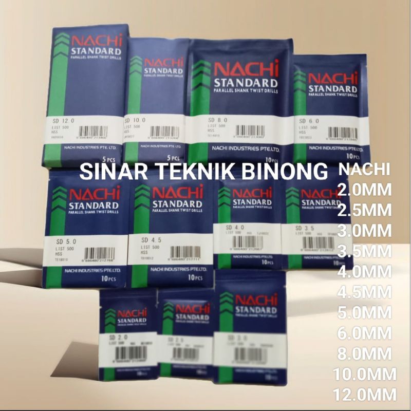 Jual NACHI 2M /2,5M /3M /3,5 /4M /4,5M /5M /5.5M/6M /8M /10M(Harga 1pcs) MATA BOR BESI HSS ...