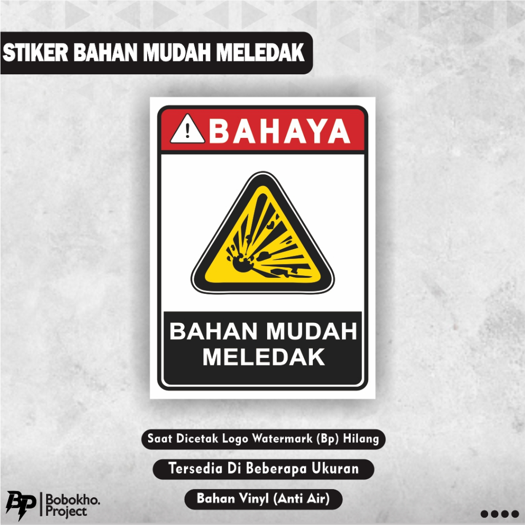 Jual Stiker Bahan Mudah Meledak / Rambu Peringatan Bahan Mudah Meledak ...