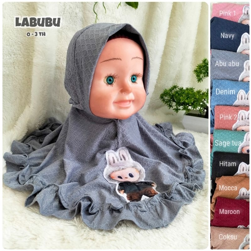 Jual ☘️ABIYYUCOLLECTION☘️ LABUBU HIJAB / JILBAB /KERUDUNG KERUT KARET ...