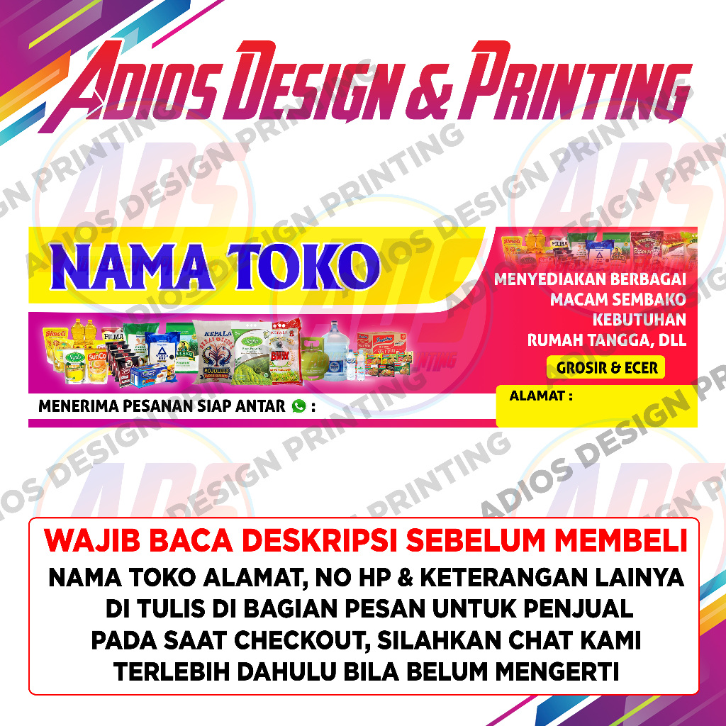 Jual Spanduk Banner Warung Sembako, Toko Sembako, Banner Sembako | Shopee Indonesia