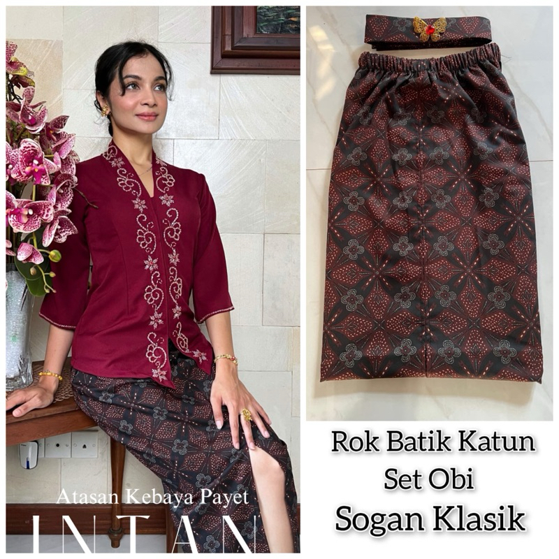 Jual ROK BATIK SET OBI MOTIF BATIK BALI | ROK SPAN PANJANG | ROK WISUDA ...