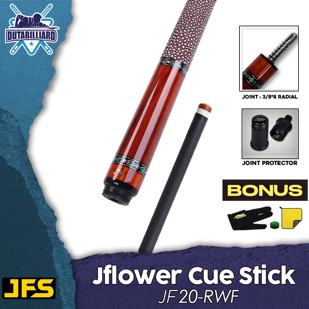 Jual Jflowers JF20-RWF Stick Billiard Shaft Carbon Play Low Deflection ...
