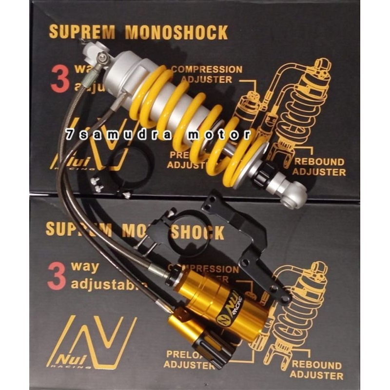 Jual monoshock nui racing premium 305/265mm 3 click ninja rr,ninja r ...