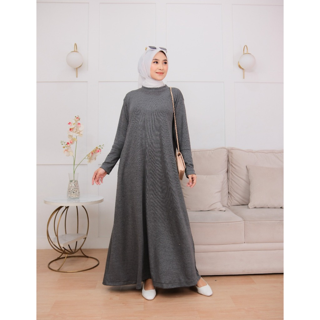 Jual Gamis Inara Knit Premium Kancing Gold | Shopee Indonesia