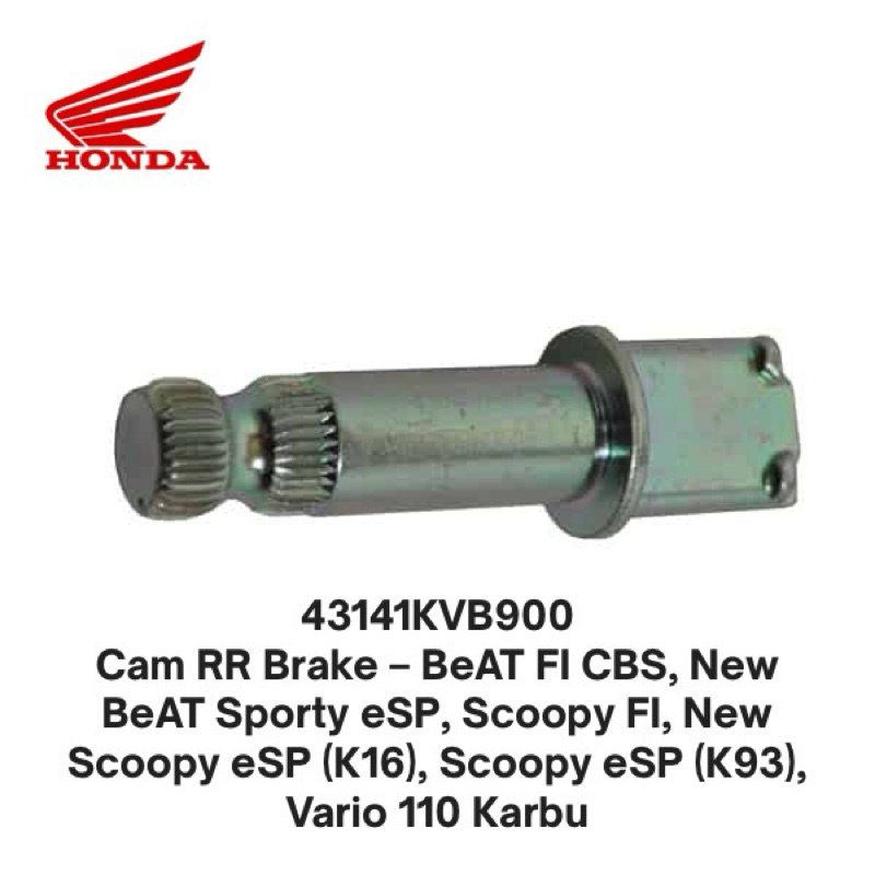 Jual 43141KVB900 Cam RR Brake – BeAT FI CBS, New BeAT Sporty eSP ...