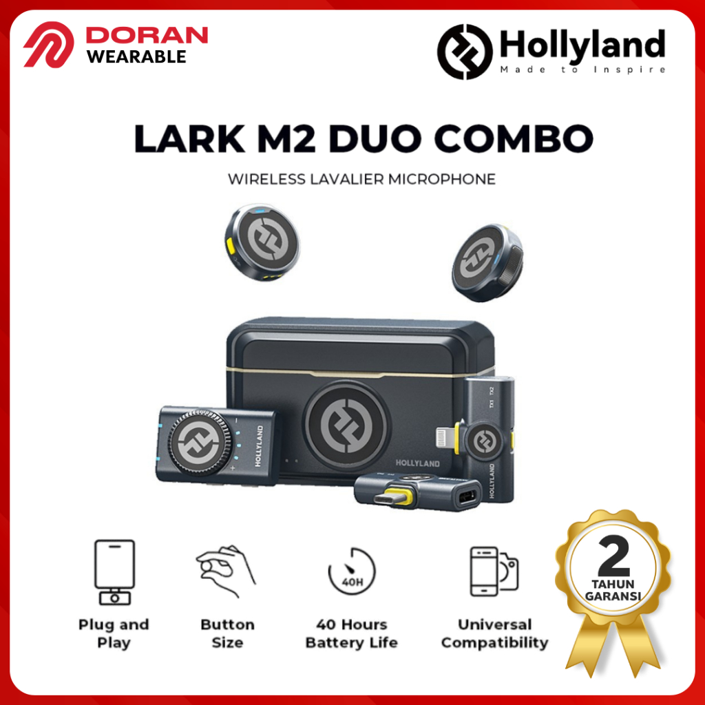 Jual Hollyland Lark M2 Combo Wireless Lavalier Microphone M2 Duo Mic ...