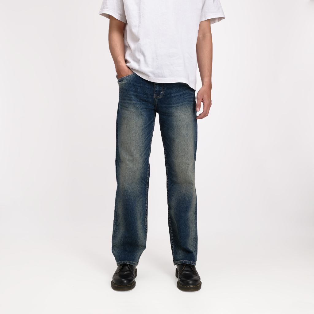Jual Rockmaker Celana Denim Regular Loose Fit Onyx | Shopee Indonesia