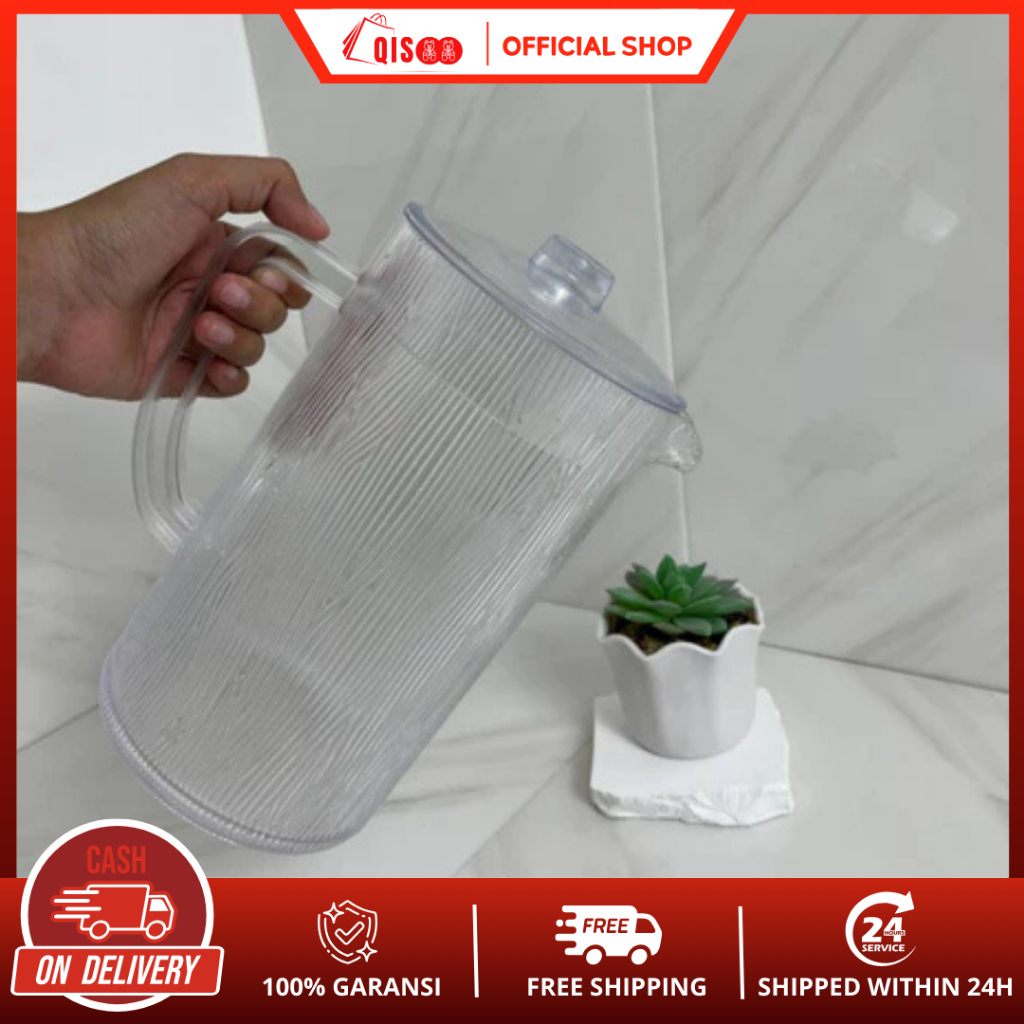 Jual QISOO | Teko Plastik 1,7L Bening Jug Pitcher Tebal | Teko Holder ...