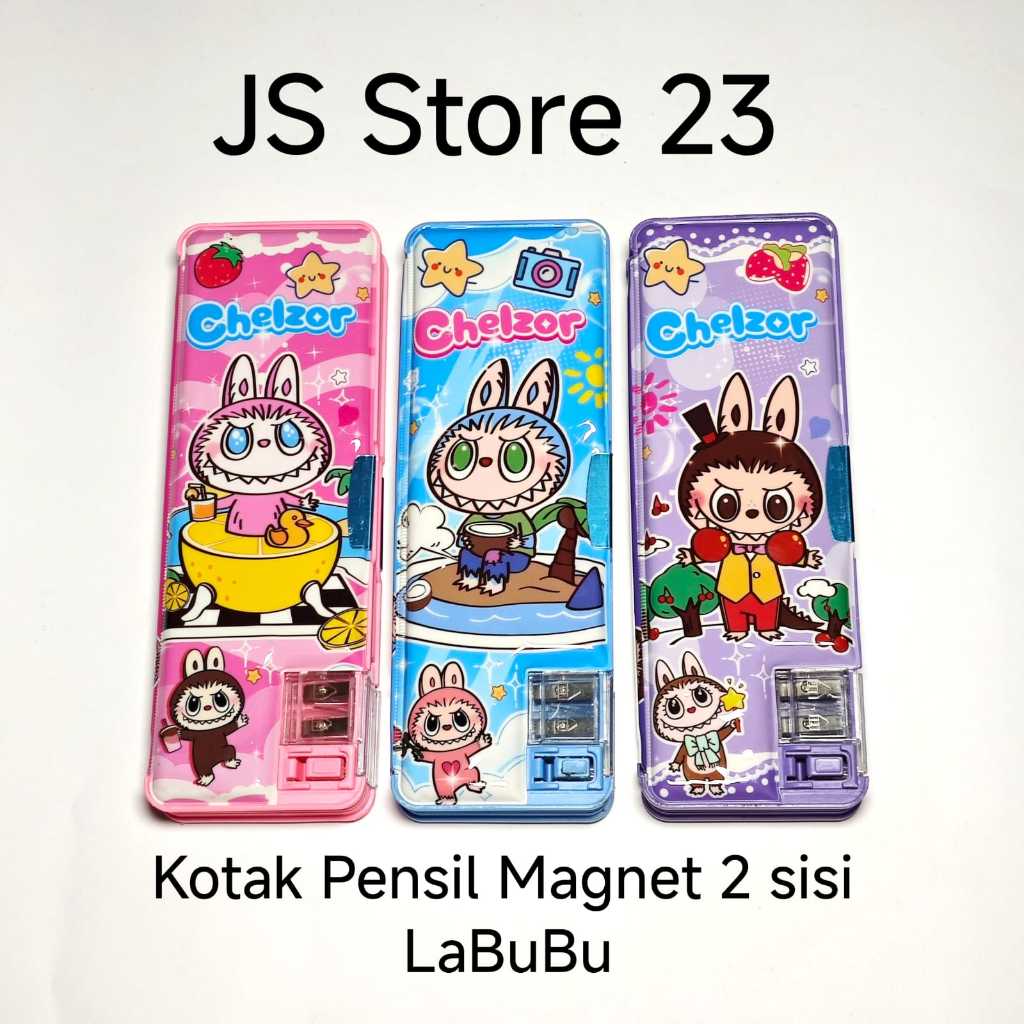 Jual Kotak Tempat Pensil Magnet 2 sisi Karakter Labubu / Tepak Pensil ...