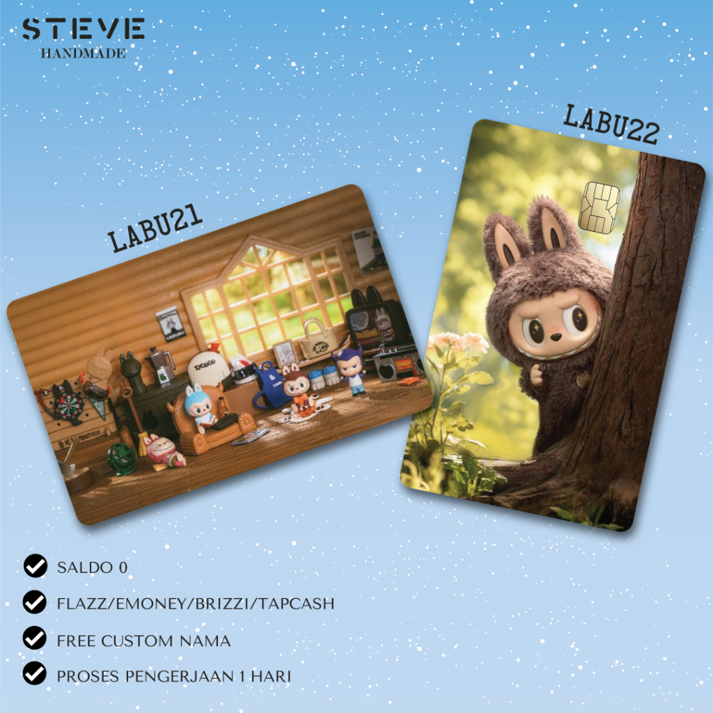 Jual Flazz Gen 2 Emoney Brizzi Tapcash Labubu V3 Edition Custom Nama UV Print | Shopee Indonesia