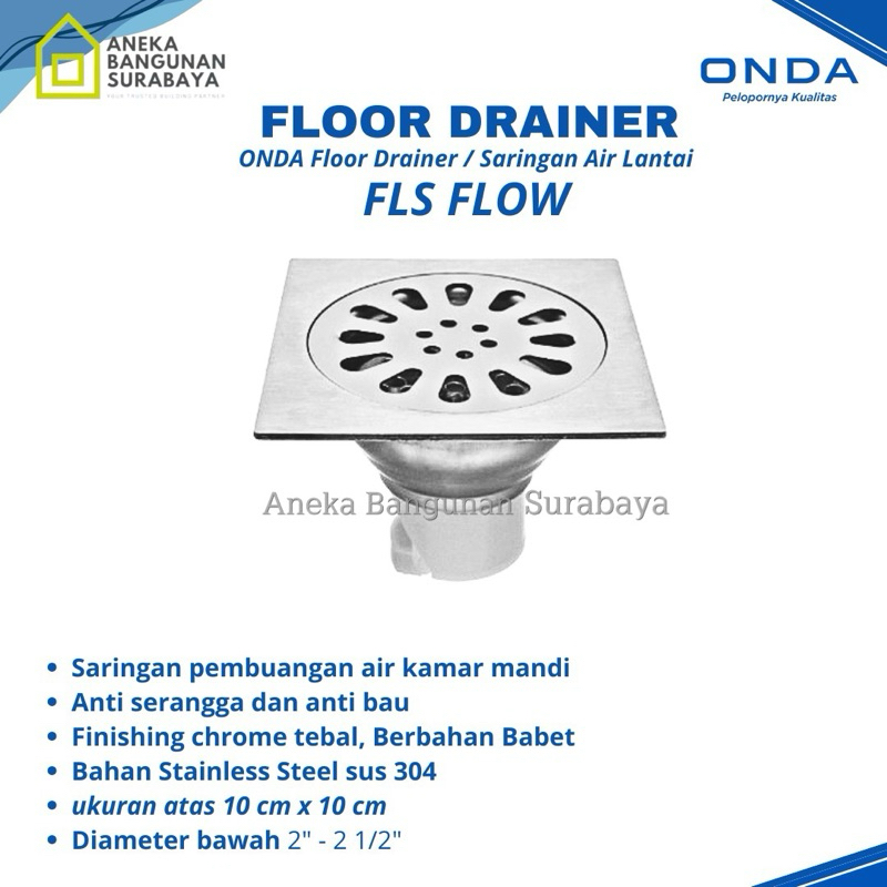 Jual Afur ONDA FLS Flow | floor drain drainer stainless saringan ...