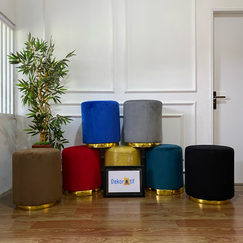 Jual Raka STOOL-Sofa bulat minimalis kursi bulat polos sofa stool polos ...