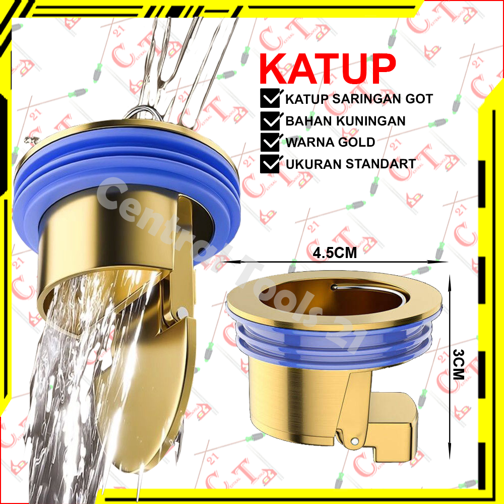 Jual Penutup Lubang Saluran Air Kamar Mandi Katup Otomatis Kuningan ...
