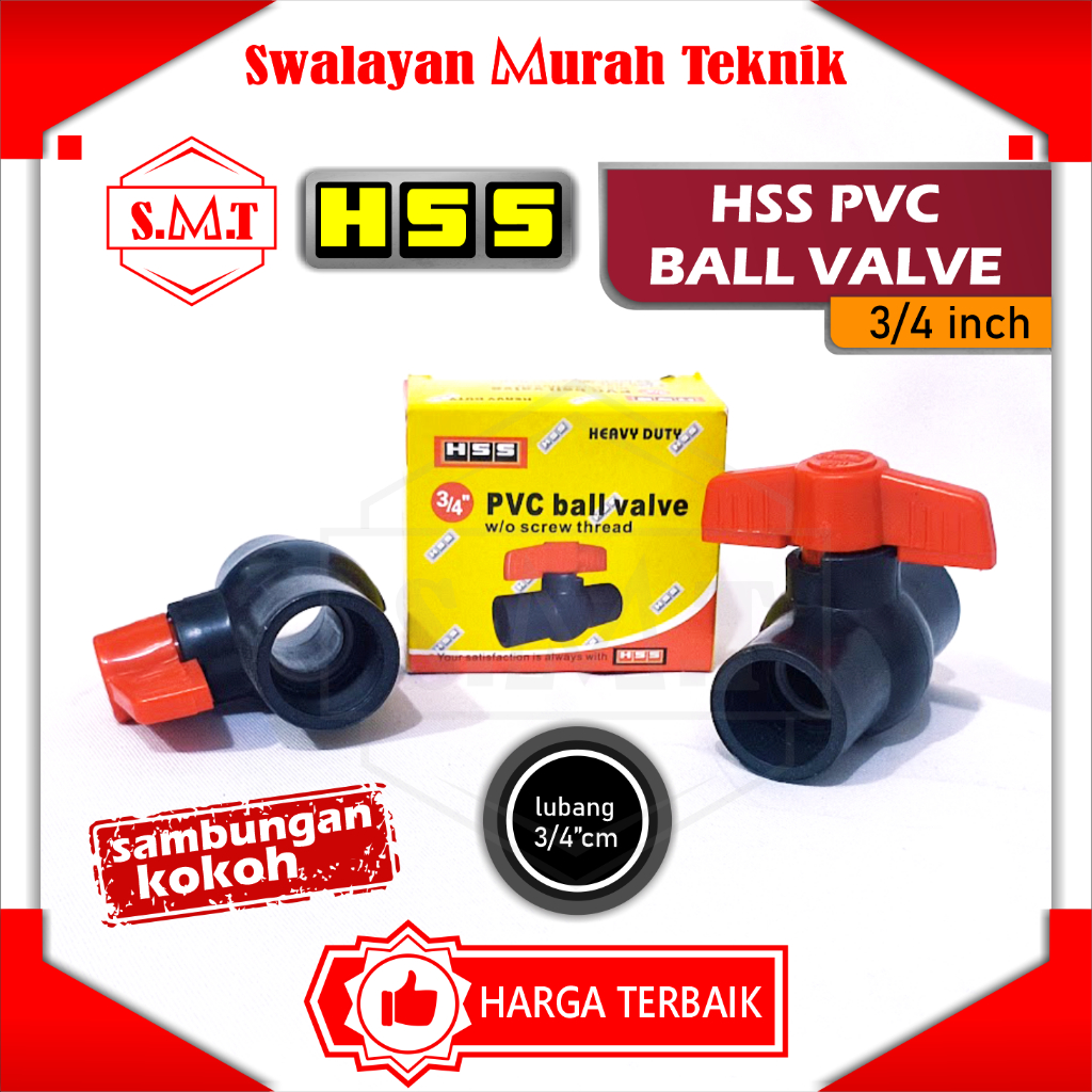 Jual HSS BALL VALVE PVC 3/4" POLOS STOP KRAN BOLA 3/4 INCH SOCK ...