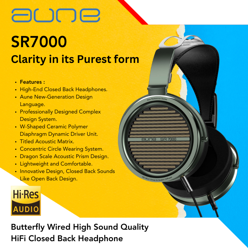 Jual Headphone AUNE SR7000 / SR-7000 / SR 7000 Butterfly Wired High Sound Quality HiFi Closed ...