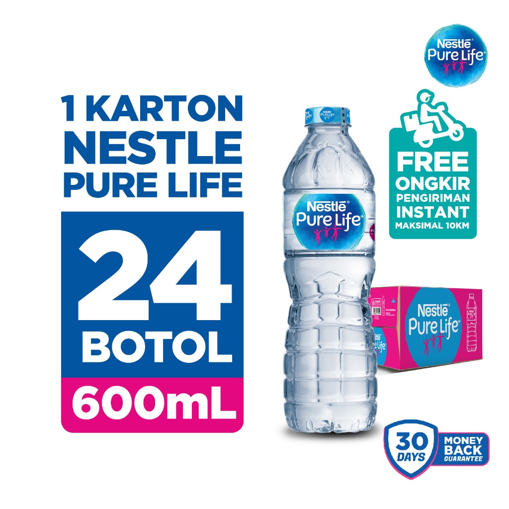 Jual Air Mineral Nestle Pure Life 600mL - 1 Karton / Pure Life / Air Mineral / Air Mineral Botol ...
