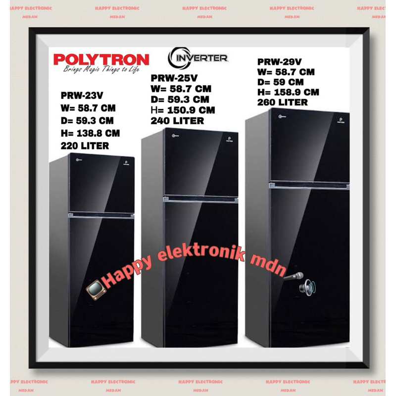 Jual KULKAS POLYTRON 2 PINTU INVERTER KULKAS POLYTRON PRW-23VX / PRW ...