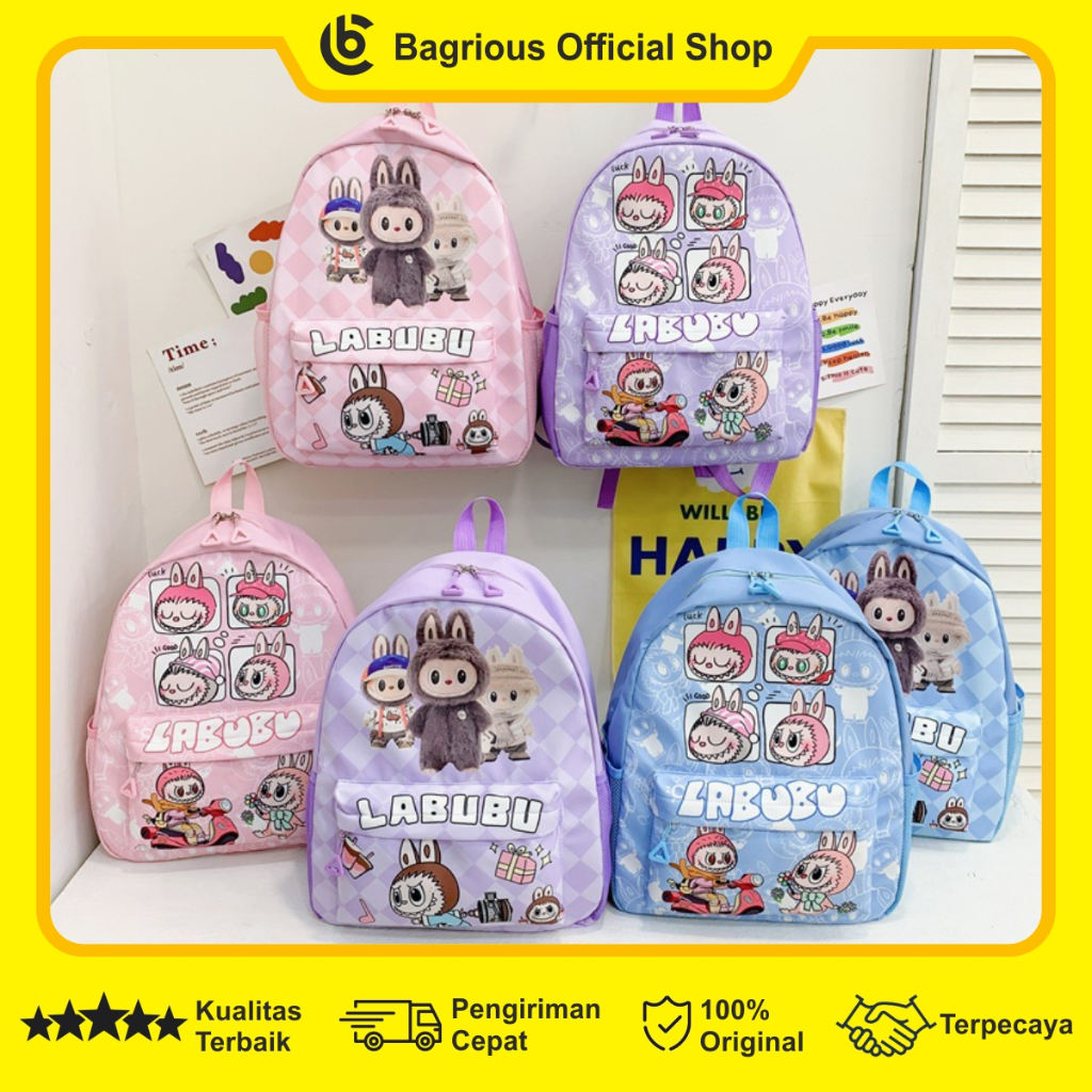 Jual Tas Sekolah Anak Perempuan SD Karakter LABUBU Tas Ransel Anak Lucu Korean Style Fashion ...