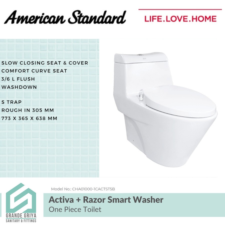 Jual American Standard One Piece Toilet Kloset Activa Razor Smart ...