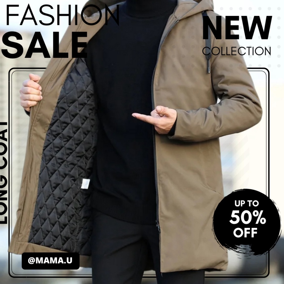Jual PRODUK TREND Jaket Jubah Panjang Musim Dingin Jaket Pria Korea ...