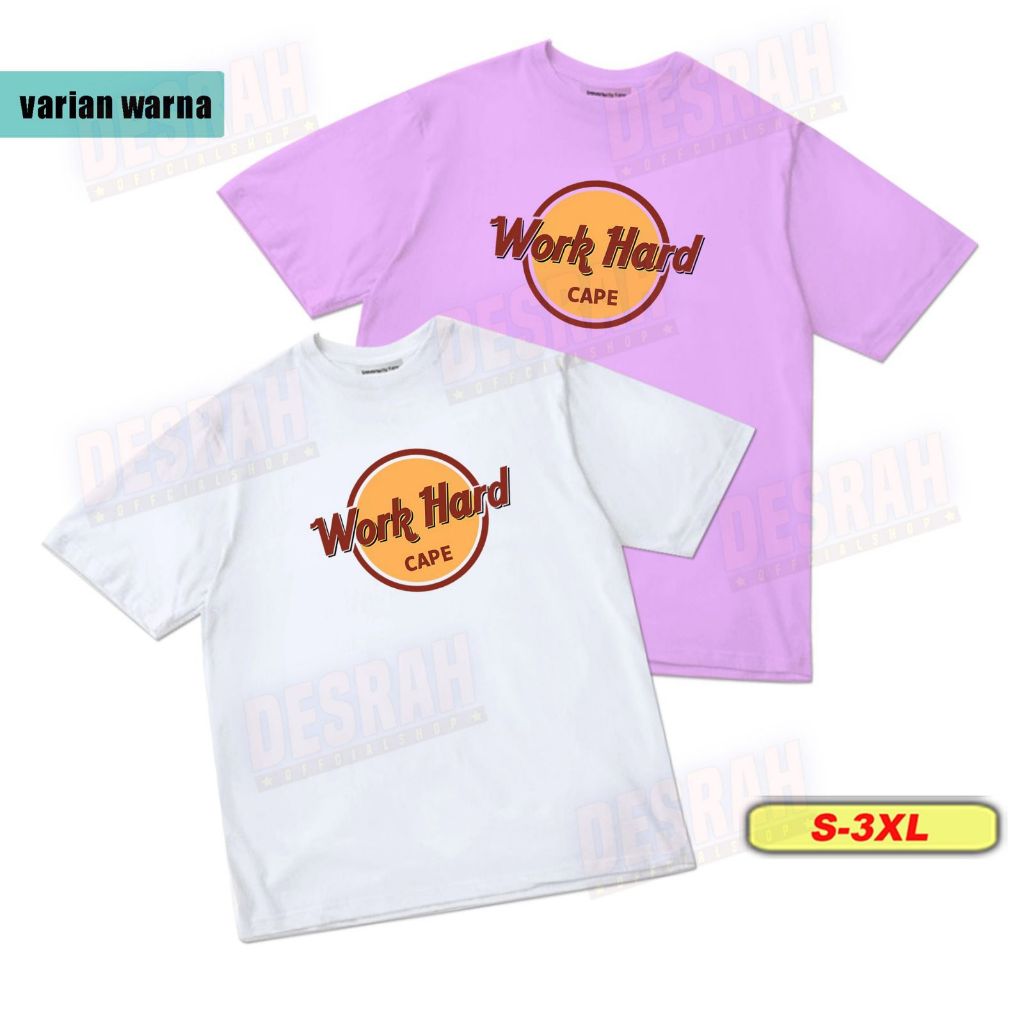 Jual Kaos plesetan parodi WORK HARD premium cotton 30s dan 24s | Shopee ...