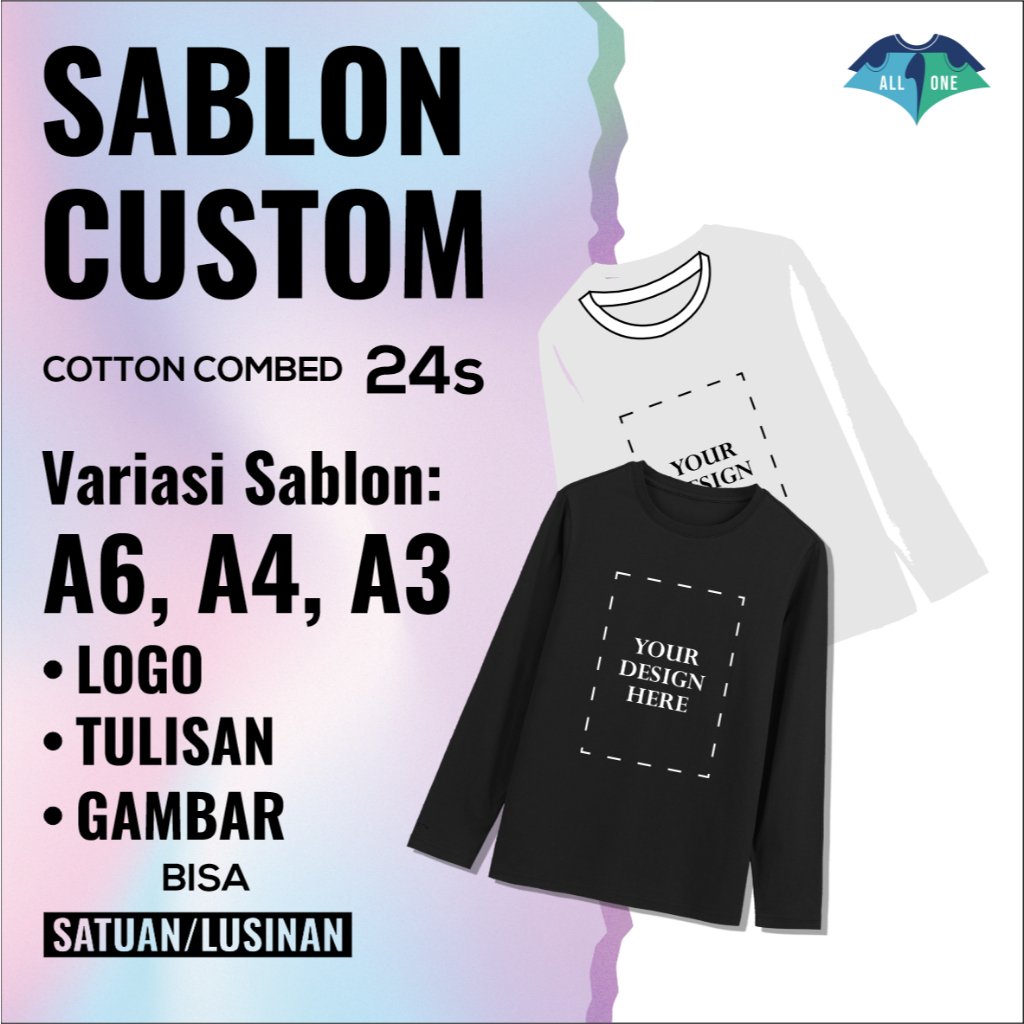 Jual Kaos Sablon Custom Satuan Komunitas Kelas Fieldtrip Proses 1-2 Hari Katun Combed 24s Lengan ...
