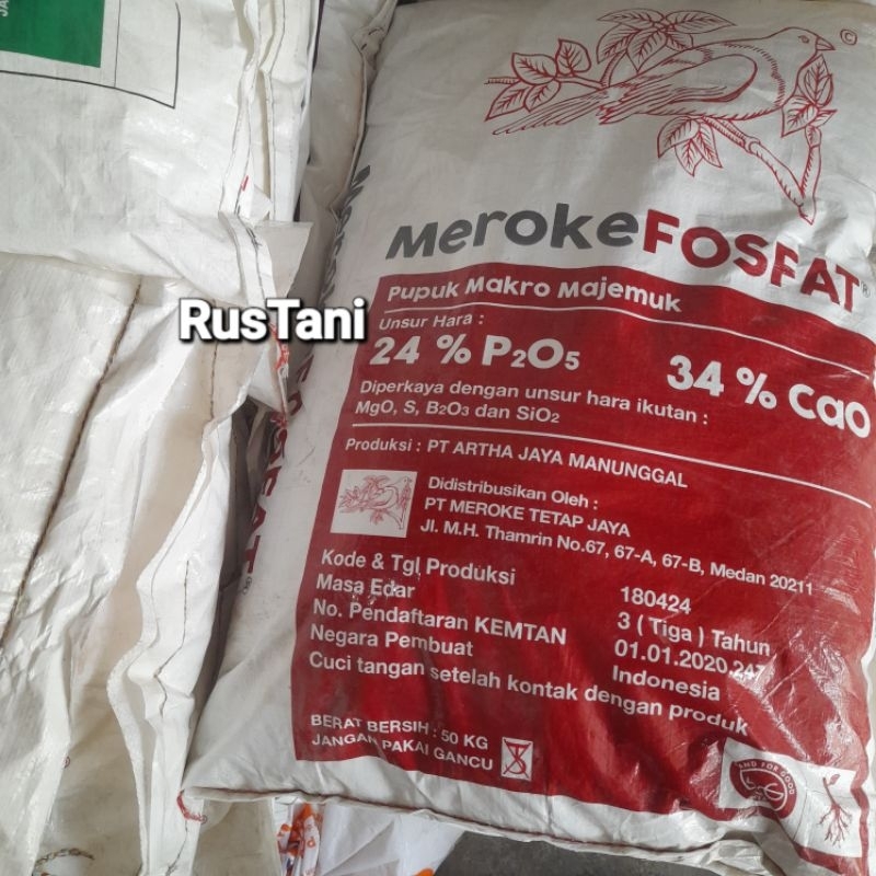Jual Pupuk makro majemuk MEROKE FOSFAT 50Kg komposisi : P2O5 24% CaO 34 ...