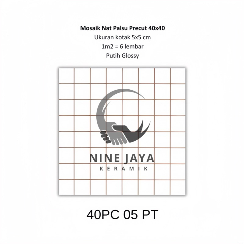 Jual Precut Nat Palsu Mozaik Keramik 40x40 - Putih Glossy 5x5 | Shopee ...