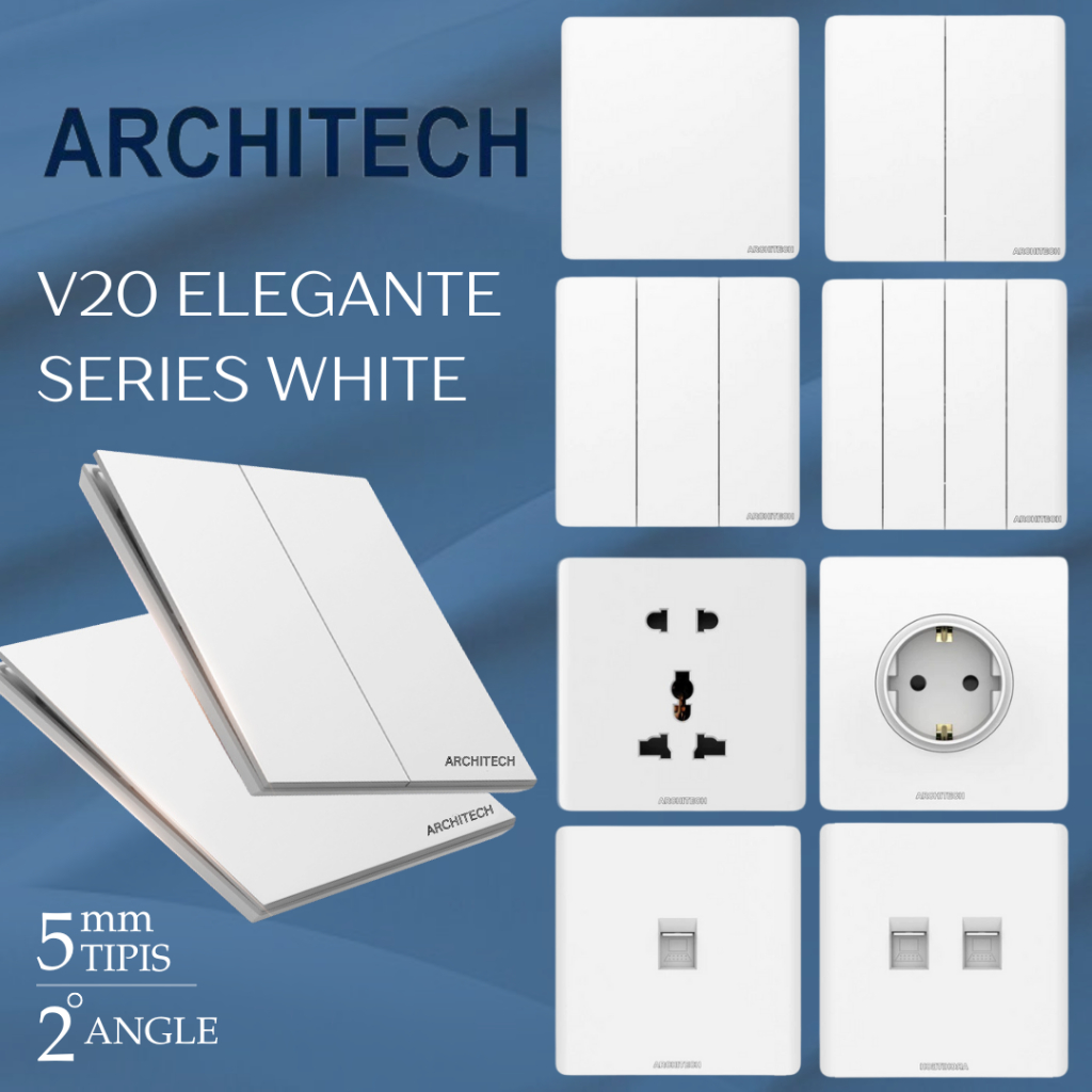 Jual ARCHITECH SAKLAR ELEGANTE WHITE / SAKLAR LAMPU / SAKLAR / SAKELAR ...