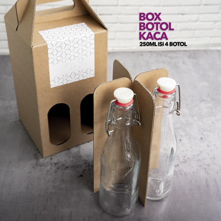 Jual Kardus jinjing Botol Kaca 250ML isi 4 Botol Box Tenteng Kemasan ...