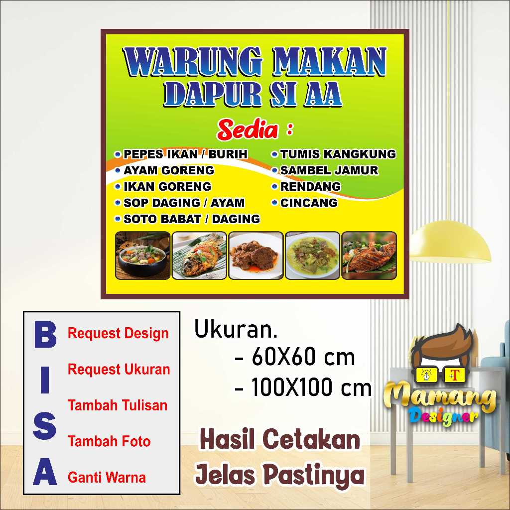 Jual Cetak Spanduk Banner Daftar Menu Warung Makan Warna Ijo bb ...