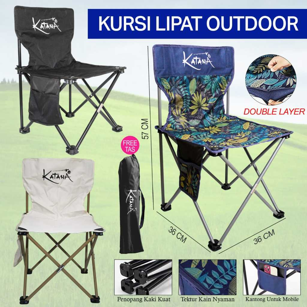 Jual Kursi Lipat Mancing Atau Camping Katana Portabel Outdoor Chair ...