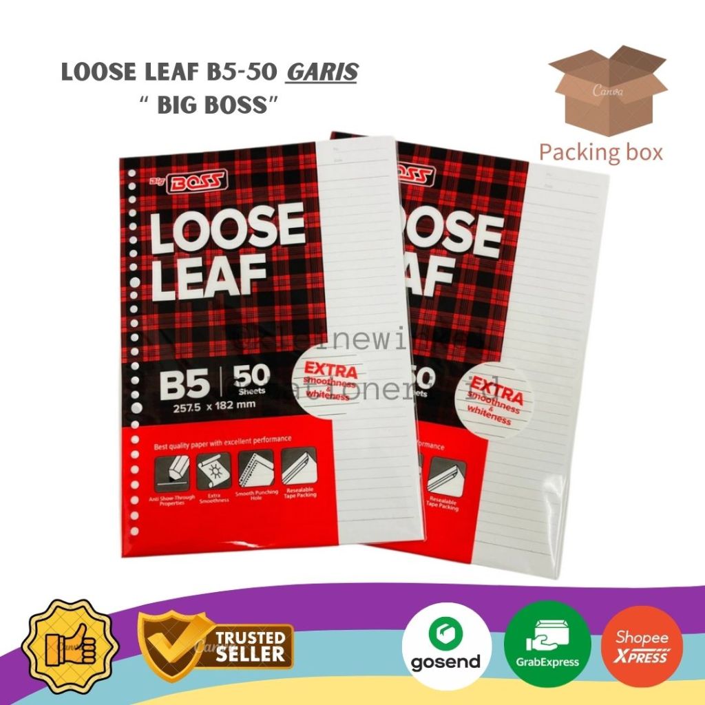 Jual Loose Leaf BIG BOSS B5 50 lembar GARIS | Shopee Indonesia