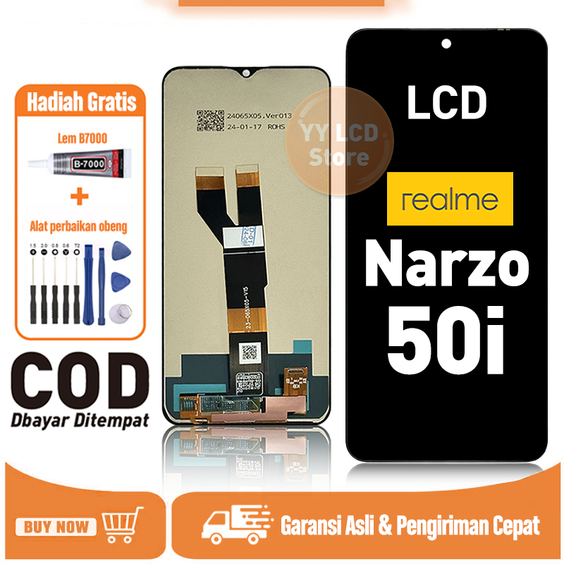 Jual LCD Realme NARZO 50i Original COD TOUCHSCREEN Fullset Crown Murah Compatible For Glass ...