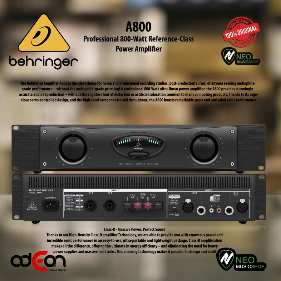 Jual BEHRINGER A800 Professional 800-Watt Reference-Class Power Amplifier | Shopee Indonesia